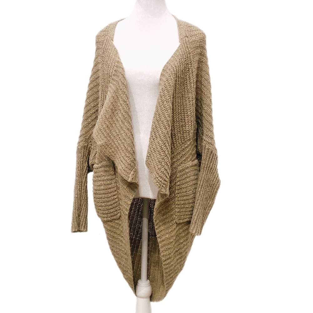 Debut Open-Front Cocoon Knit Cardigan - Gem
